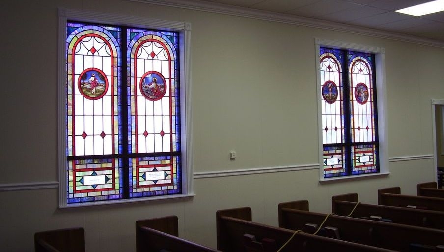 Stained Glass Windows at Goodfield United Methodist Church in Decatur, TN